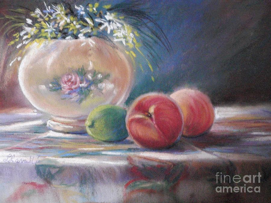 Peaches and lime Still life Pastel by Louise Lavallee - Fine Art America