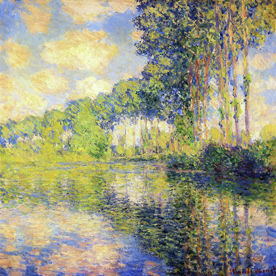 Poplars on the Epte - Digital Remastered Edition Painting by Claude Monet
