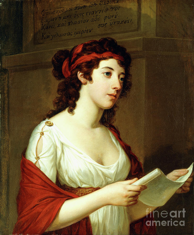 Portrait Of A Lady As Sappho Painting by Elisabeth Louise Vigee-lebrun - Pixels