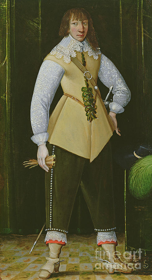 Portrait Of A Royalist Cavalry Officer, C.1640 Painting by English ...