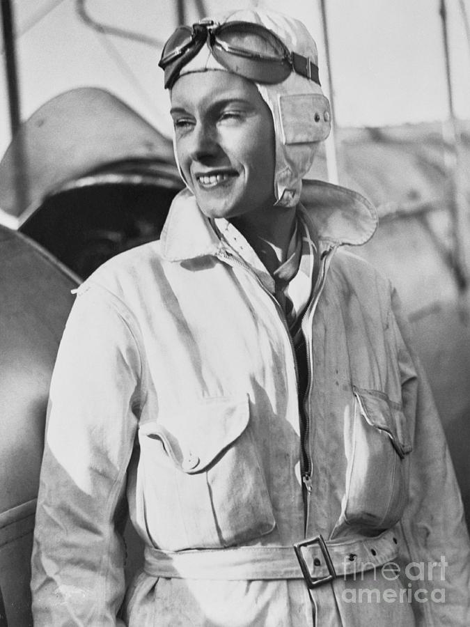 Portrait Of Jean Batten Smiling by Bettmann