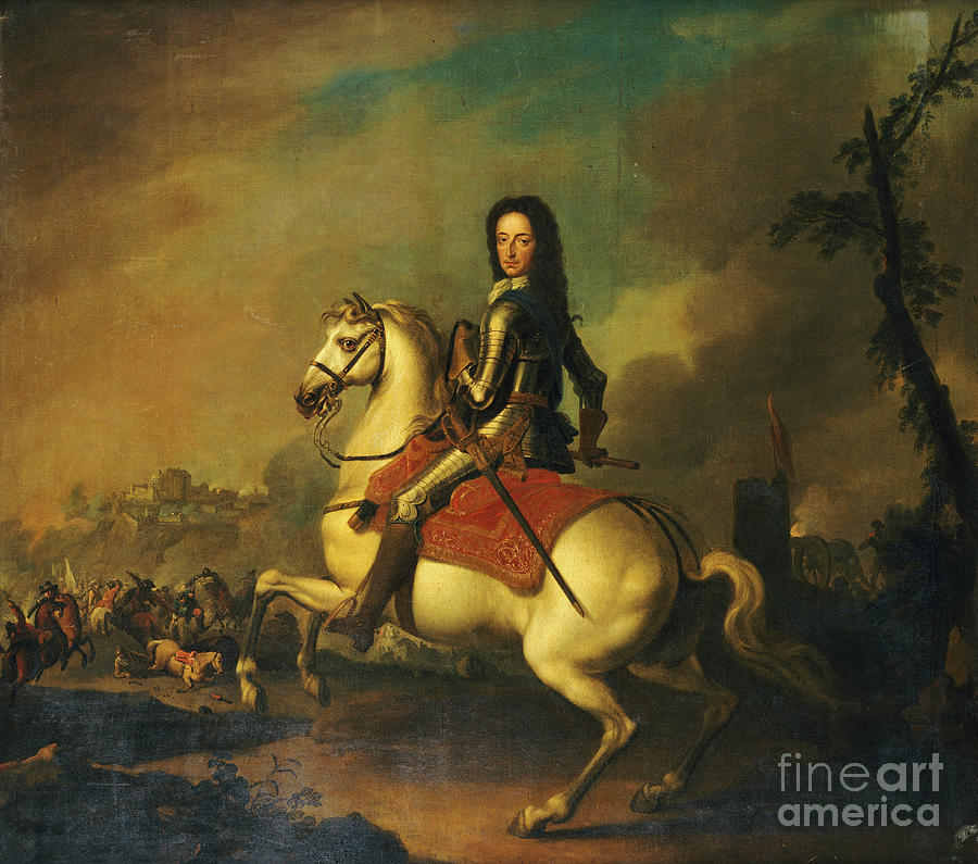 Portrait Of King William IIi At The Battle Of The Boyne In 1690 ...