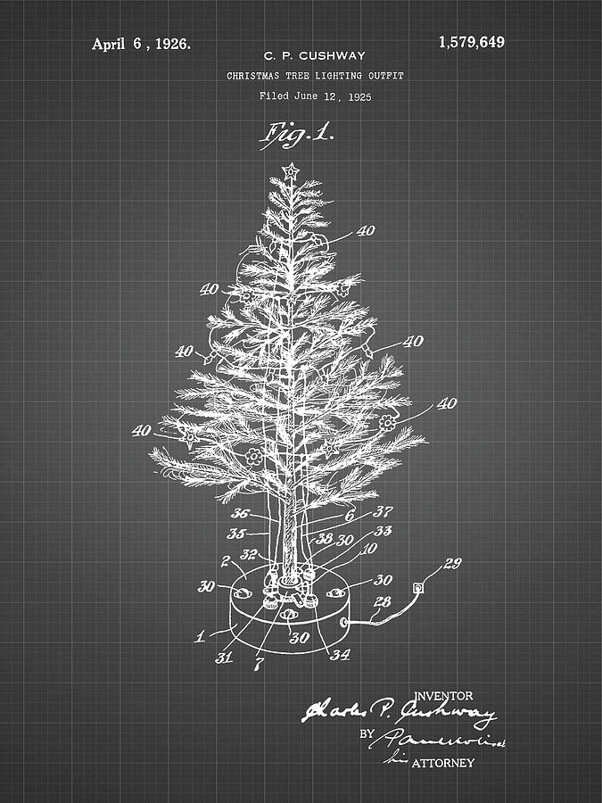 Pp766-black Grid Christmas Tree Poster Digital Art by Cole Borders - Pixels