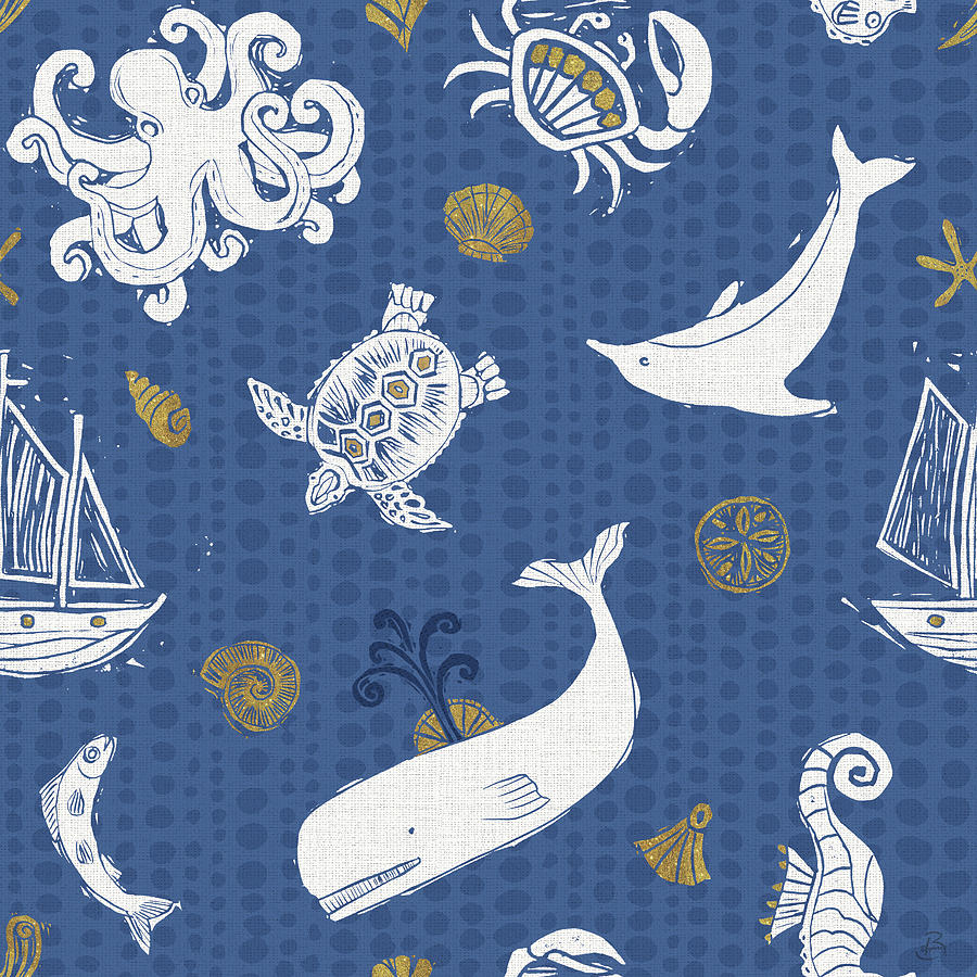 Primitive Sea Pattern Vb Painting by Daphne Brissonnet - Fine Art America