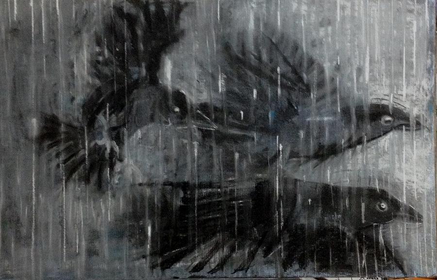 Rain Crows Drawing by Elli Lestas - Fine Art America