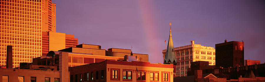Rainbow Over Buildings, Chicago Photograph by Panoramic Images - Fine ...