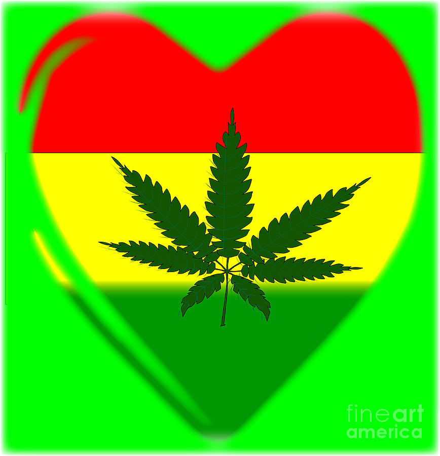 Rasta Heart Digital Art By Bigalbaloo Stock Fine Art America