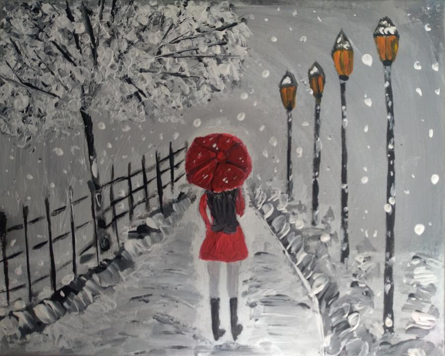 Resisting the cold winter Painting by Paola Pescara | Fine Art America