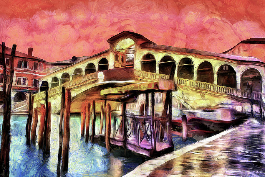 Rialto Bridge Venice Digital Art by Milan Karagic - Fine Art America