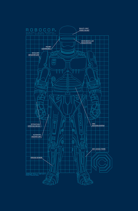 Robocop - Schematic Digital Art by Brand A - Pixels Merch