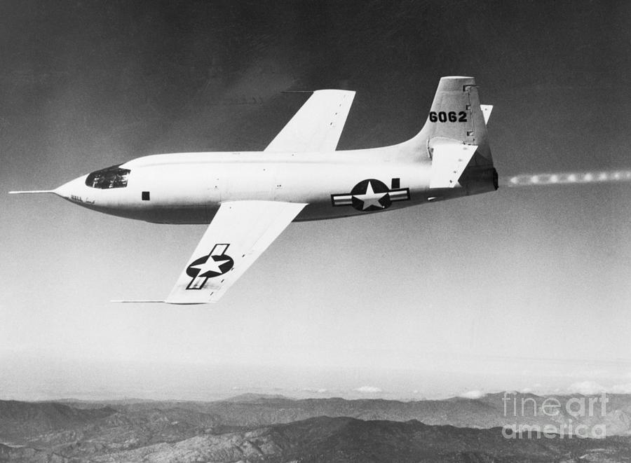 Rocket Driven Plane In Flight by Bettmann