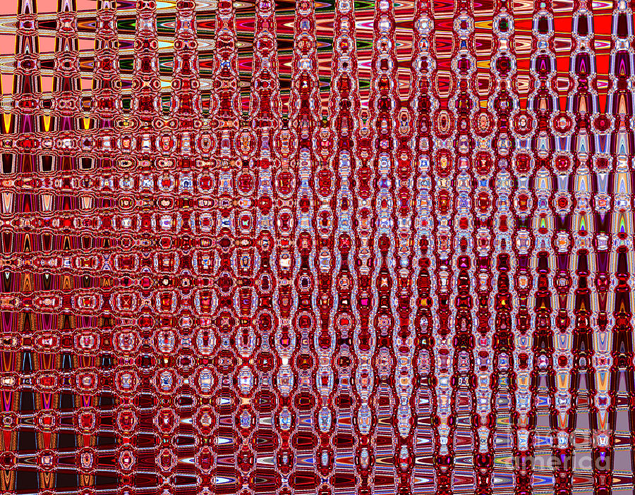 Ruby-colored abstract mosaic Digital Art by Sofia Goldberg | Fine Art ...