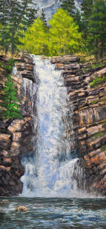 Running Eagle Falls, GNP Painting by Lee Tisch Bialczak - Fine Art America Running Eagle Falls, GNP Painting by Lee Tisch Bialczak - Fine Art America