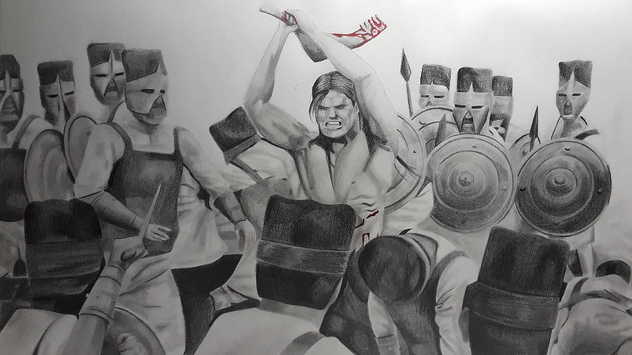 Samson Drawing by Ruben Solorio - Pixels