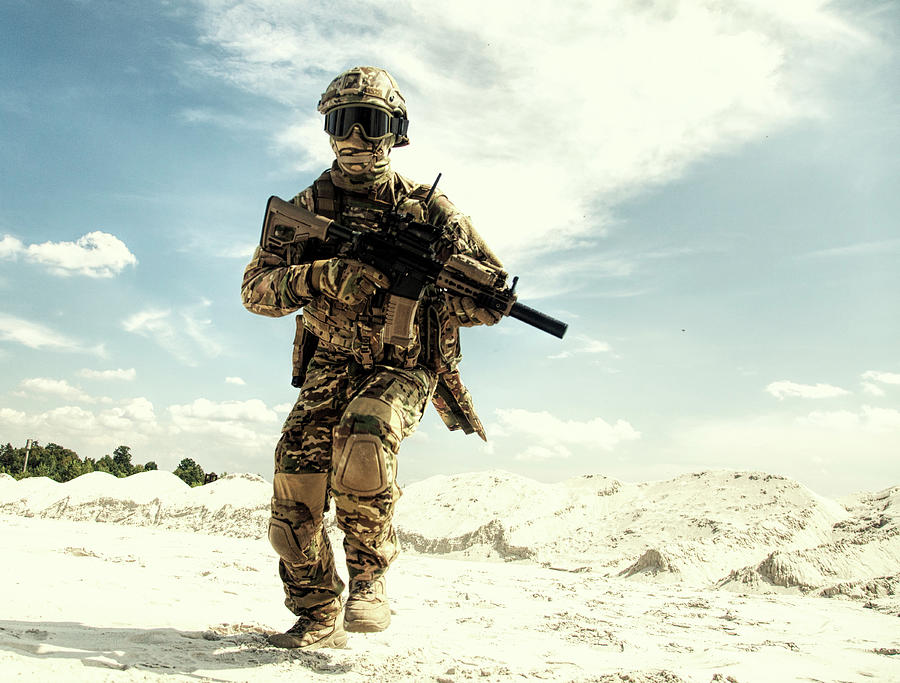 Serviceman In Camouflage Uniform Photograph by Oleg Zabielin - Fine Art America