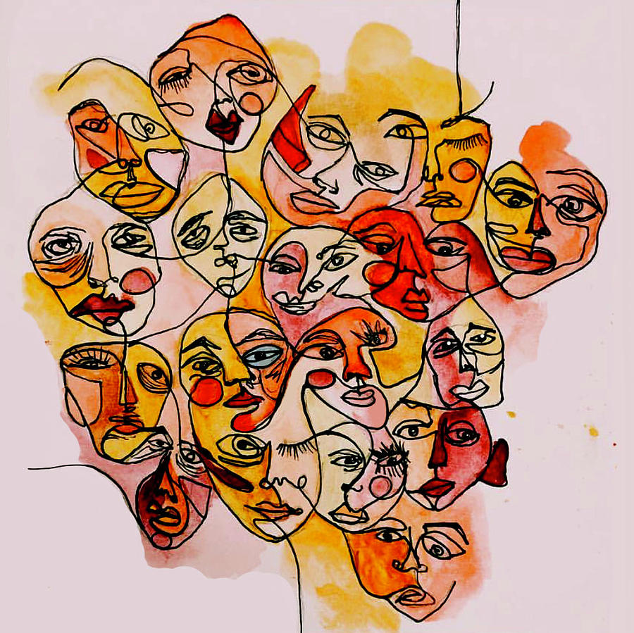 Social Connectivity Painting by Katya Simonsen - Fine Art America