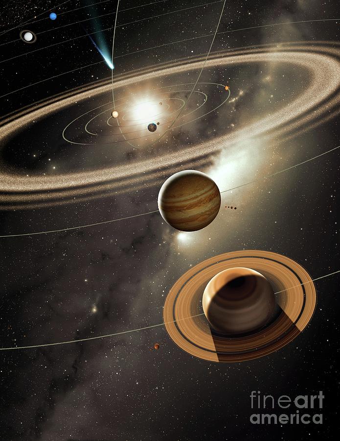 Solar System And Comet Photograph by Detlev Van Ravenswaay/science ...