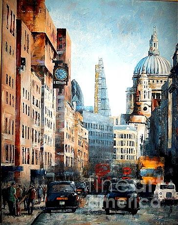 SOLD Stepping Into The City Painting by Paul McIntyre - Fine Art America