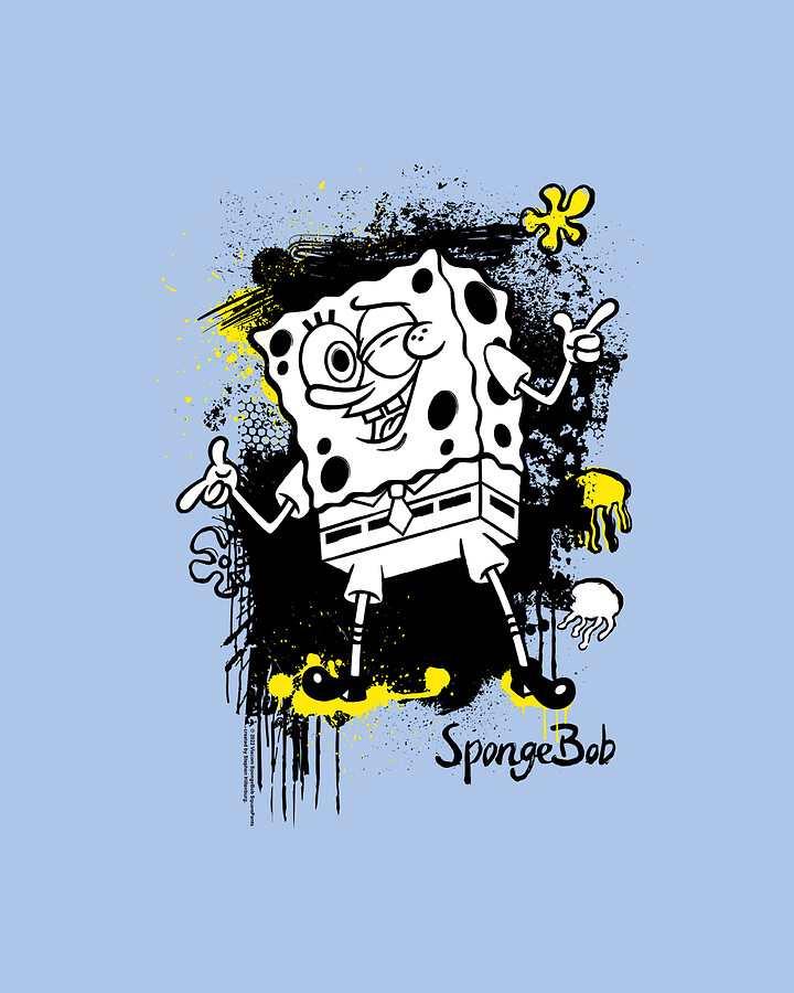 Spongebob - Ink Splatter Digital Art by Brand A - Pixels Merch