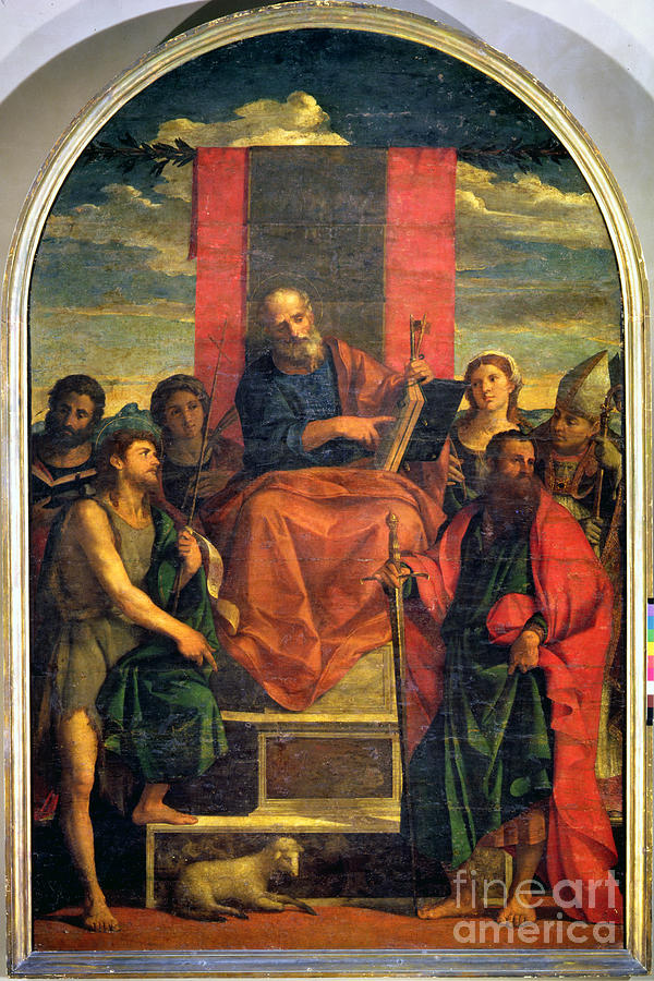 St. Peter Enthroned With Saints Painting by Jacopo Palma - Fine Art America