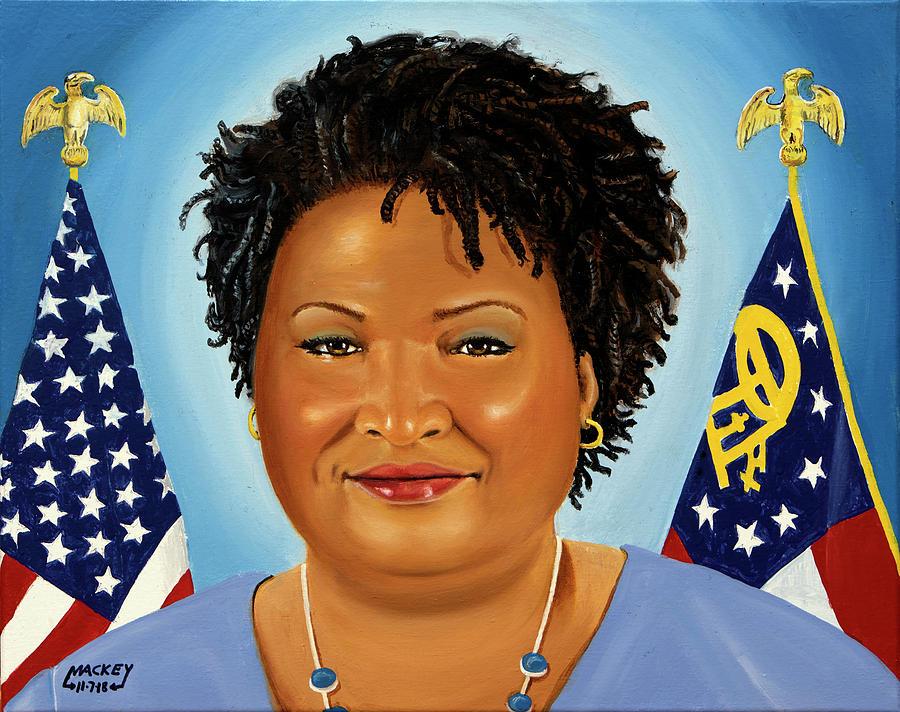 Stacey Abrams Painting by James Mackey - Fine Art America
