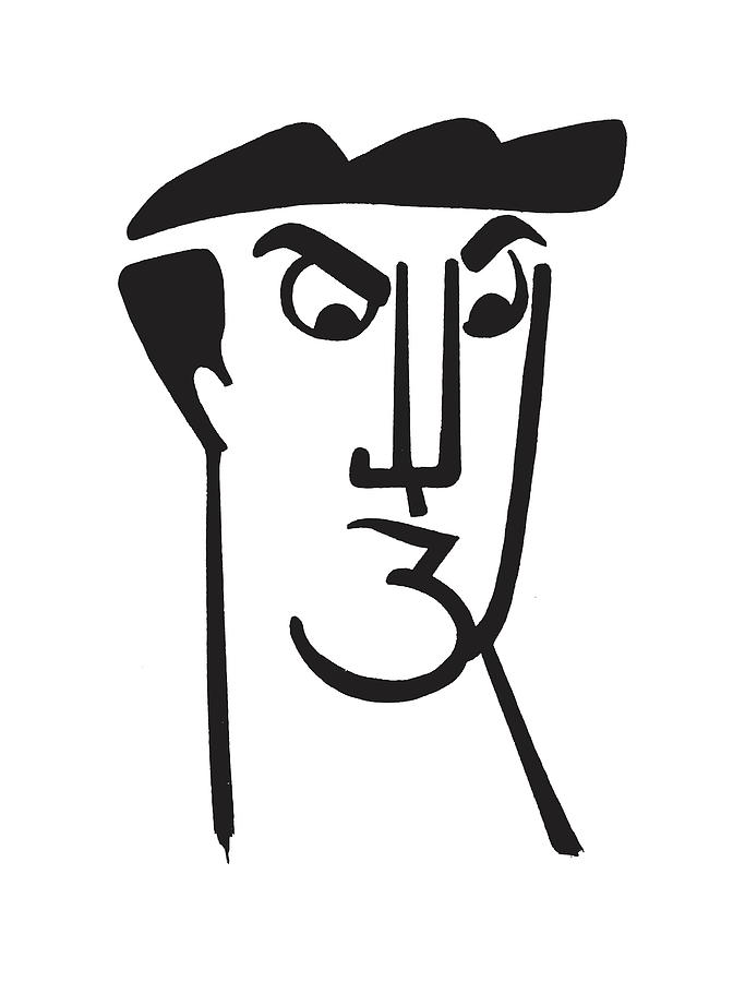 Stern Man Drawing by CSA Images - Fine Art America