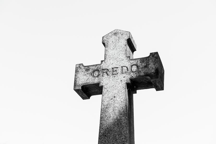 Stone Cross Bearing The Word Credo Photograph by Edpics - Pixels