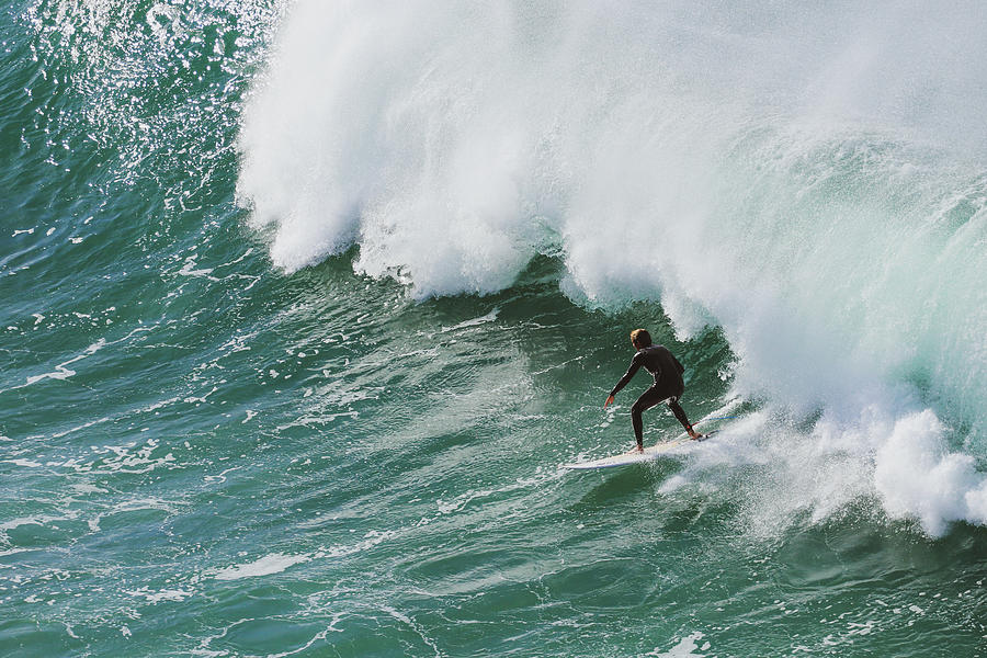 Surfer Taking A Big Wave In Portugal Photograph by Cavan Images - Fine ...