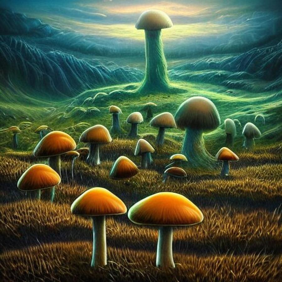 Surreal Mushroom Realm Multidimensional Digital Art by Stable Diffusion - Fine Art America