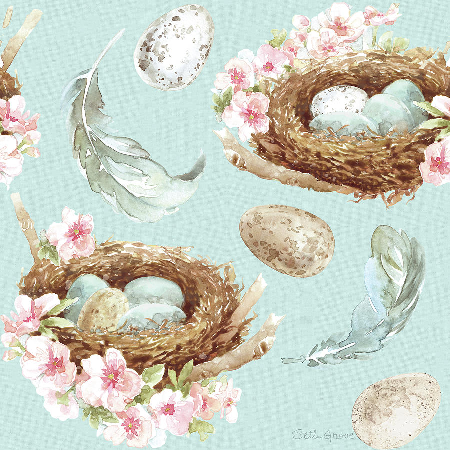 Sweet Bunnies Pattern Xb Painting by Beth Grove - Fine Art America