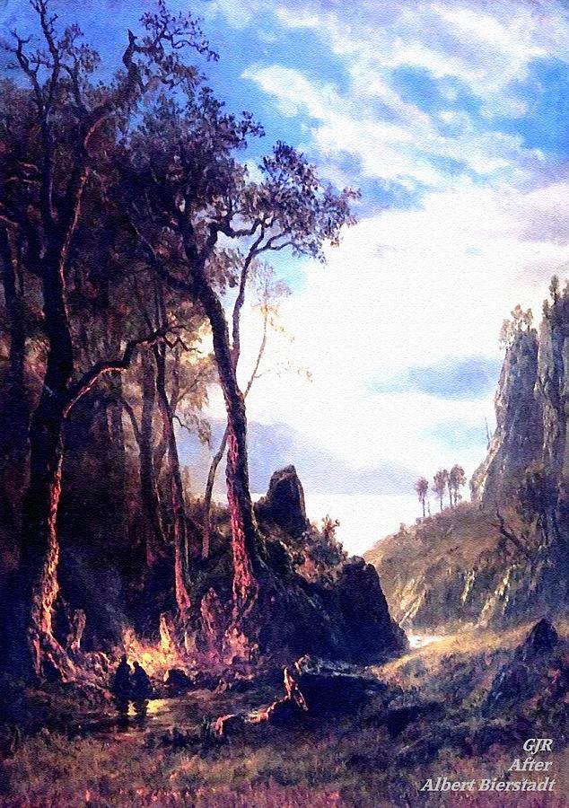 The Campfire - After The Style Manner And Painting By Albert Bierstadt ...