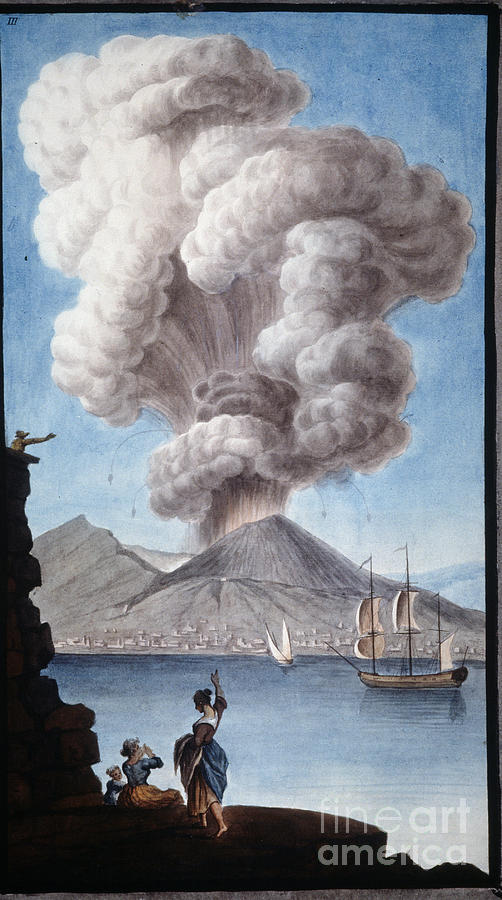 The Eruption Of Vesuvius In 1779. This Gouache Was Carried Out By ...