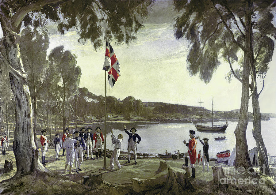 The Founding Of Australia By Capt. Arthur Phillip, 26th January 1788 Painting by Algernon Mayow ...