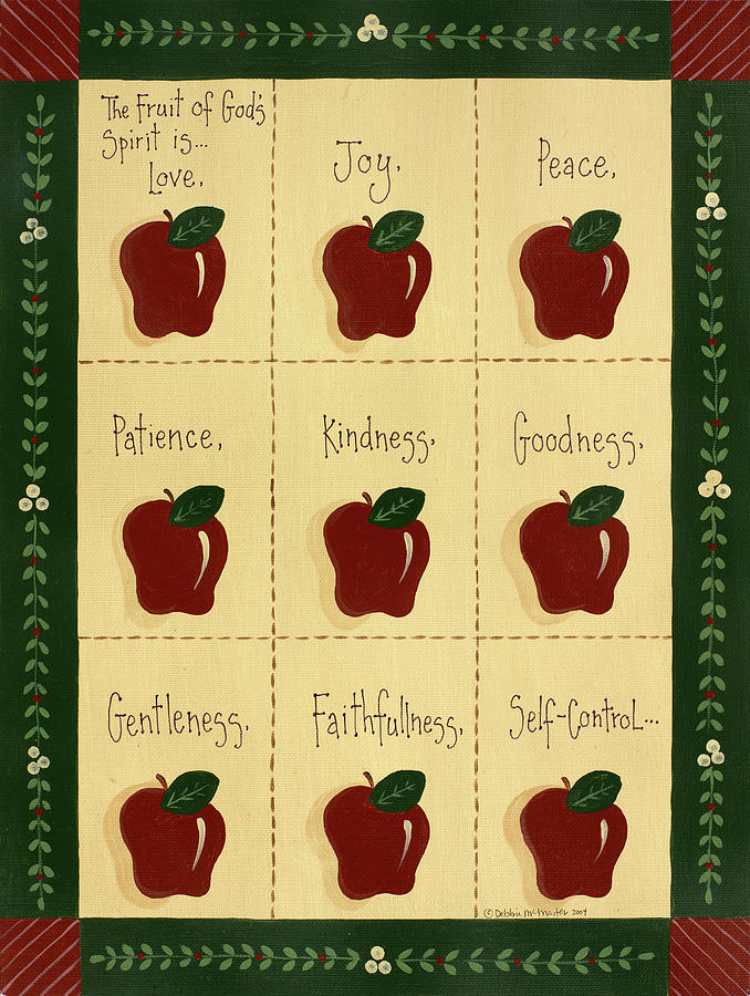 The Fruit Of God?s Spirit - Apples Painting by Debbie Mcmaster - Pixels