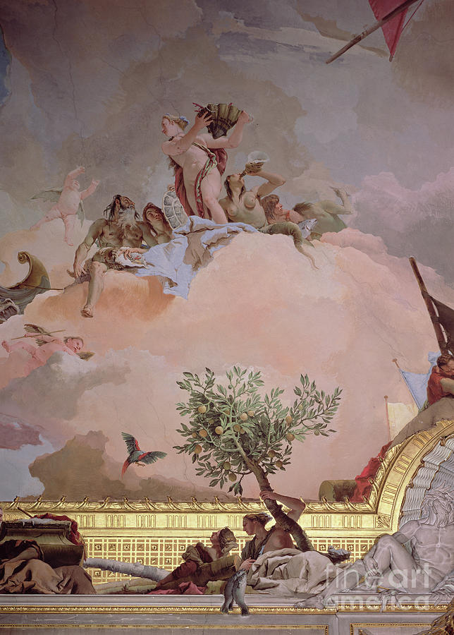 The Glory Of Spain Iv, From The Ceiling Of The Throne Room, 1764 ...