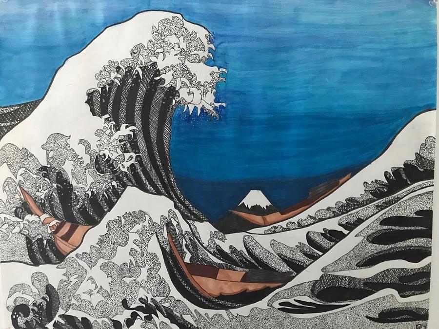 The Great Wave Drawing at Sarah Alanson blog