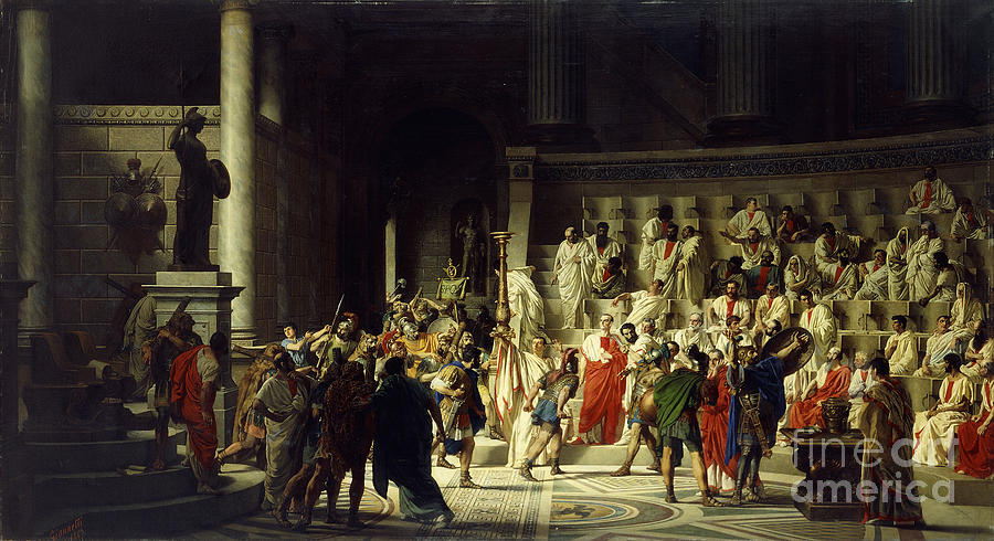 The Last Senate Of Julius Caesar, 1867 Painting by Raffaele Giannetti - Fine Art America