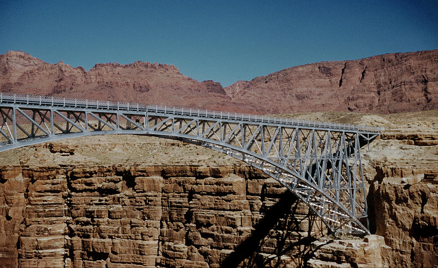 The Navajo Bridge crossing a valley in the Grand Canyon National Park ...
