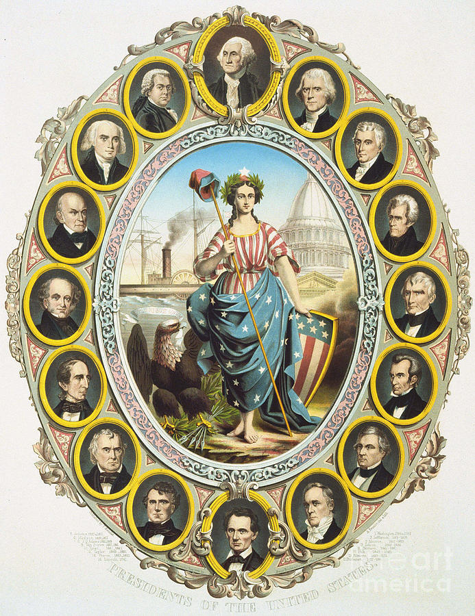 The Presidents Of The United States With The Symbol Of America In The ...