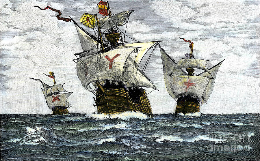 The Three Caravels “la Pinta' And “la Nina' And “la Santa Mariade' Of ...