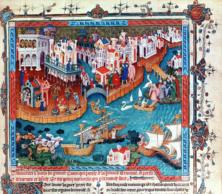 The Venetian Explorer Marco Polo, Left The City Of Venice With His ...