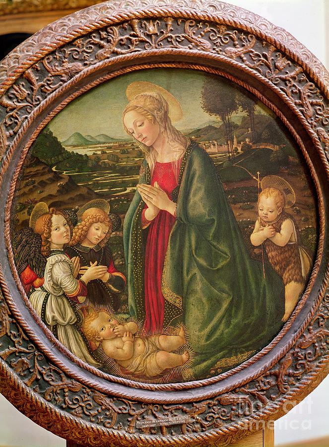 The Virgin Adoring The Christ Child With St. John The Baptist And Two Angels Painting by ...
