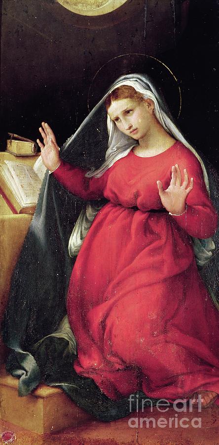 The Virgin, Right Hand Panel From The Annunciation Painting by Lorenzo ...