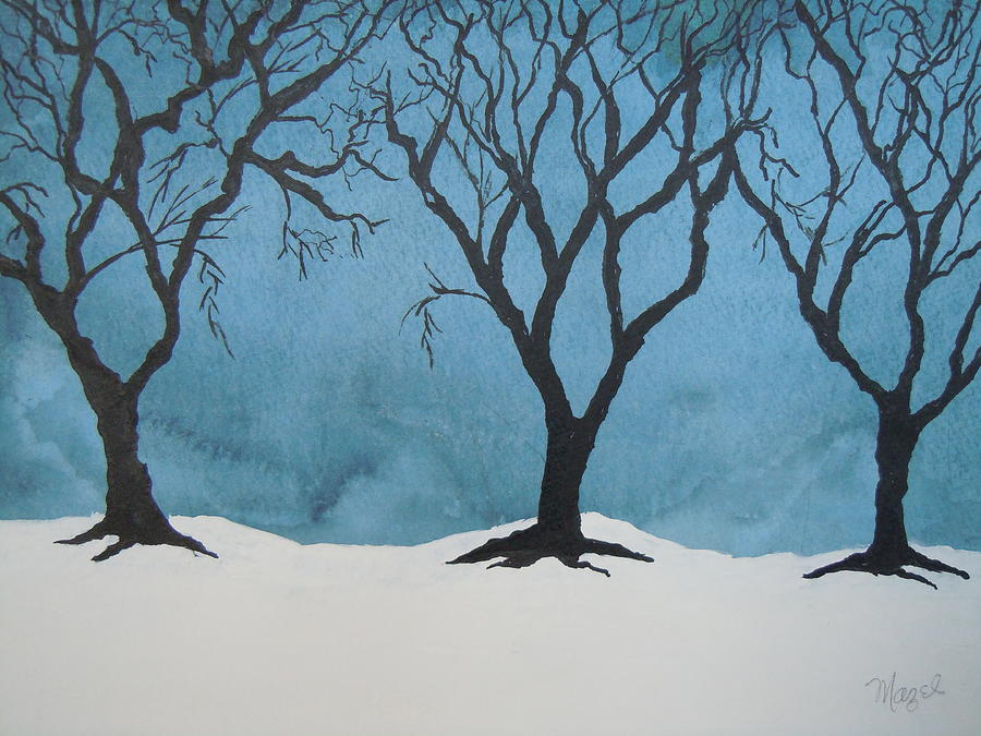 Three Trees Painting by Mazel Linowitz - Fine Art America