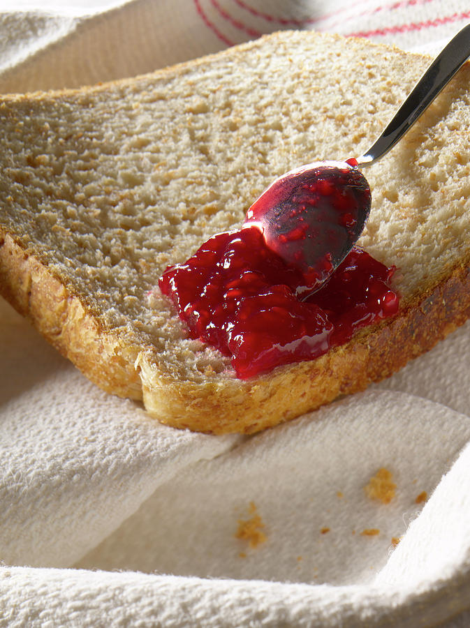 Tranche De Pain De Mie Et Confiture Slice Of Sandwich Bread And Jam Photograph by Studio ...