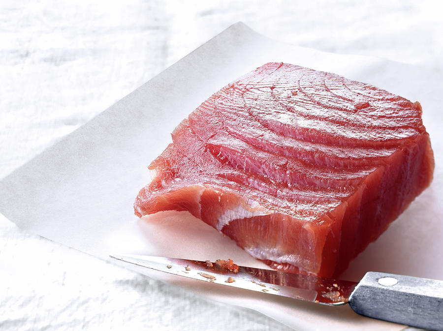 Tranche De Thon Rouge Cru Thick Piece Of Raw Tuna Photograph by Studio ...