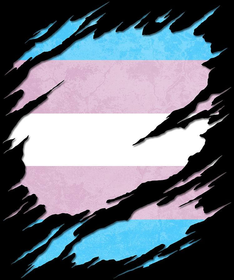 Transgender Pride Flag Ripped Reveal Digital Art By Patrick Hiller
