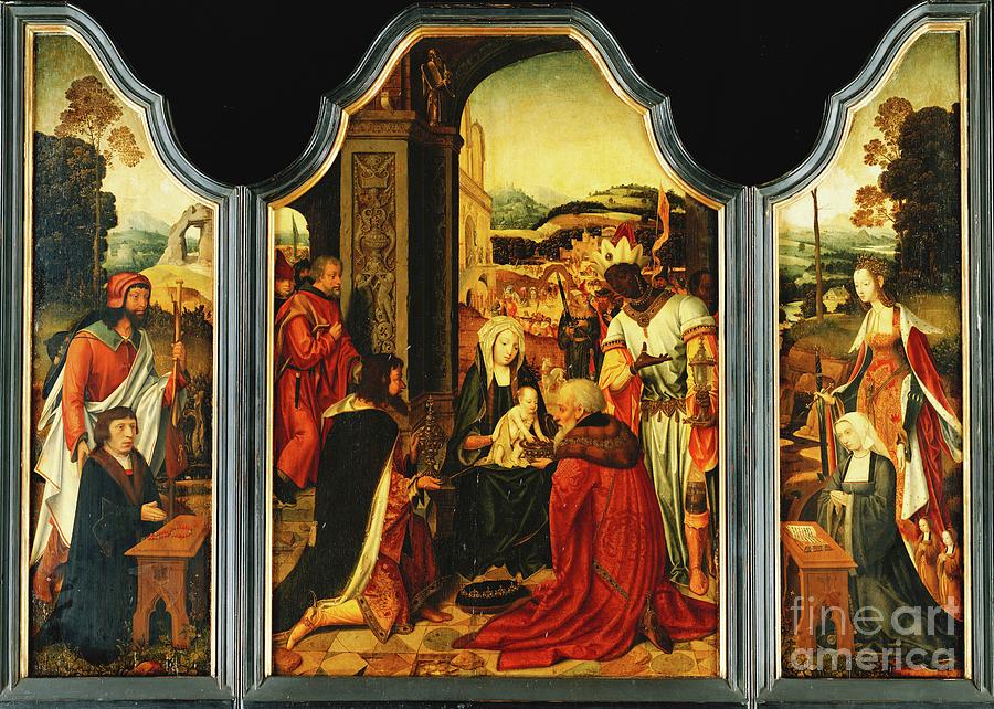 Triptych: Adoration Of The Magi, With St. James Presenting The Donor And St. Catherine Of ...