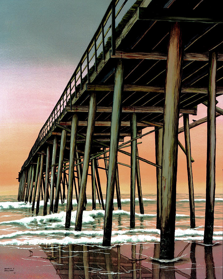 Vertical Pier Painting by Patrick Sullivan - Pixels