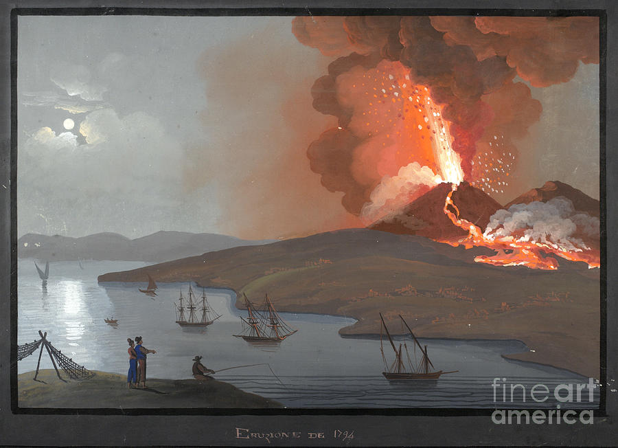 Vesuvius, Eruption Of 1794 Painting by Italian School - Pixels